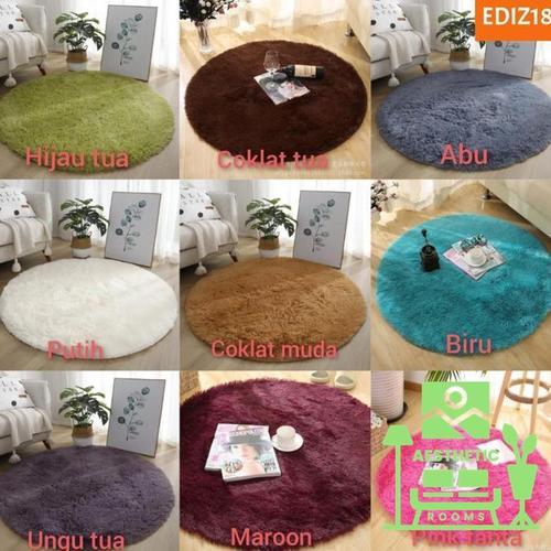 Jual Karpet Bulat Polos Karpet Lantai Dekorasi Ruangan Diameter 1 Meter ...