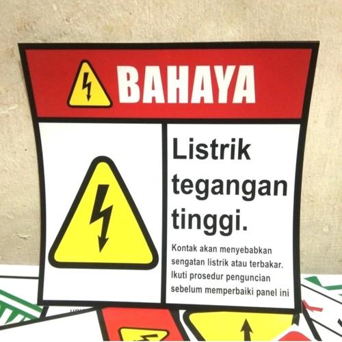 Jual STIKER SIGN 20×20.BAHAYA LISTRIK TEGANGAN TINGGI PANEL RAMBU K3 ...