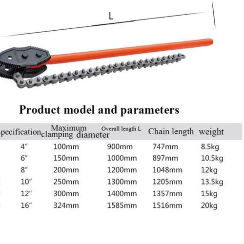 Jual Kunci Pipa Rantai OTD 6inch / OTD Chain Pipe Wrench 6 inch ...