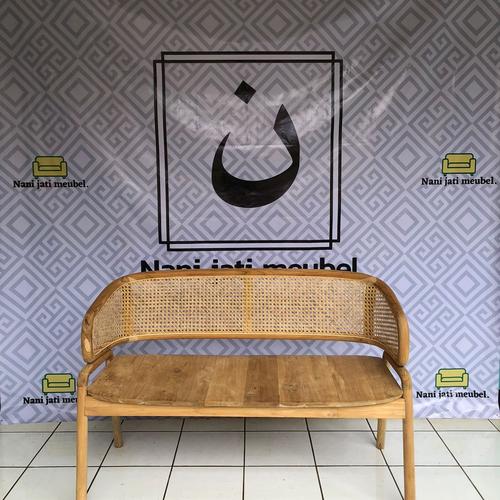 Jual bench jati rotan / bangku rotan kayu jati / bangku rotan minimalis ...