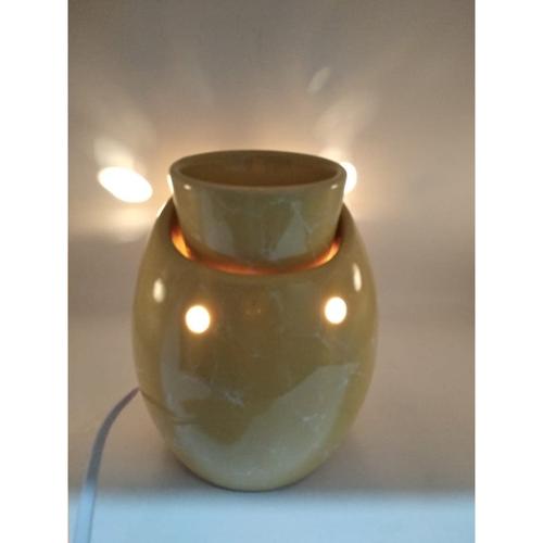 Jual Tungku Aromaterapi Keramik Mengkilat Kuning Dengan Lampu Pemanas ...