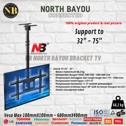 Jual NB Ceiling WALL MOUNT 32-70 INCH Bracket TV Gantung Plafon ...