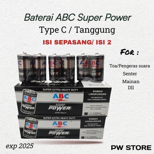 Jual Baterai Batre ABC super power Type C isi 2 pcs (Sepasang) - 1 pcs ...
