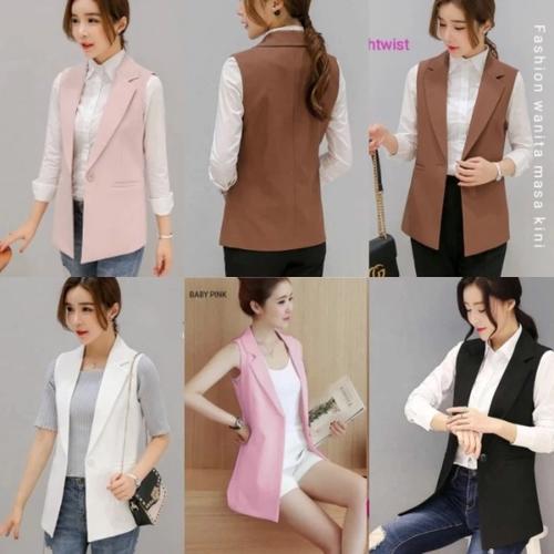 Jual Rompi Wanita Tanpa Lengan Rompi Vest - Pink, L - Kota Tasikmalaya ...