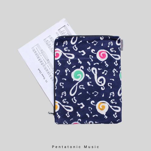 Jual Blue Musical File Bag Tas Tempat Kertas Partitur Musik Pentatonic ...