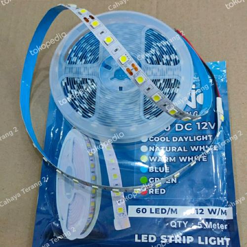 Jual Led Strip 5050 DC 12V LUXEN Mata Besar 60LED 5 Meter Warmwhite ...