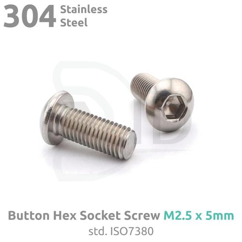 Jual ISO7380 Button Hex Head Screw / Baut L Button Stainless Steel M2.5x5mm - Kota Tangerang ...