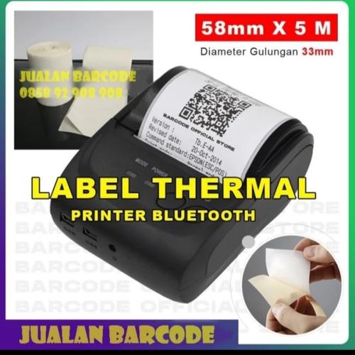 Jual Kertas Stiker tempel ukuran 58mm x5m untuk cetak Resi pengiriman ...