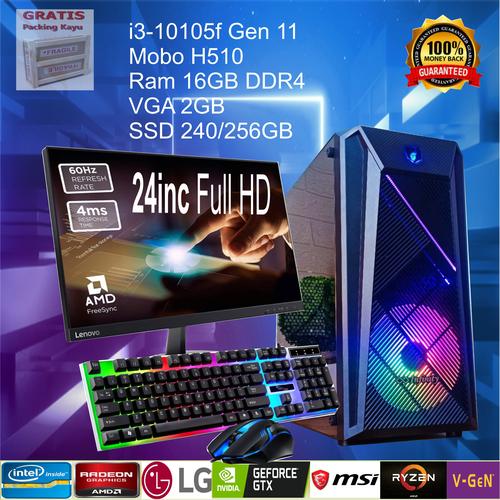 Jual Pc Gaming Editing Intel - Ram 16Gb - SSD 240 - VGA Card - Monitor ...