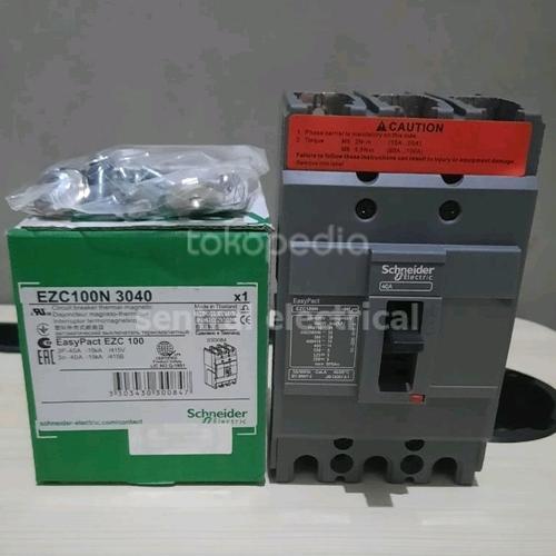 Jual MCCB EZC 3P 100N 40A, 30A, 50A, 18KA SCHNEIDER EASYPACT EZC 100 N ...