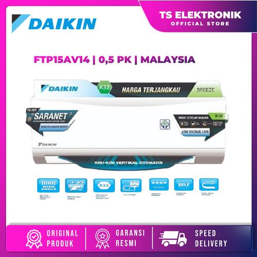 Jual AC DAIKIN FTP15AV14 AC SPLIT 1/2 PK BREEZE STANDARD 1/2PK FTP 15 ...