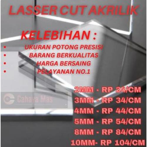 Jual ACRYLIC bening custom 3mm Rp 30/cm akrilik lembaran potong laser ...
