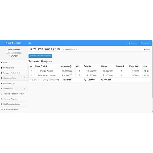 Jual Program Toko Berbasis Web Lengkap dengan Laporan Keuntungan ...
