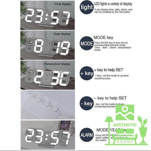 Jual Jam Meja LED Digital 3D Clock Modern Style Minimalist / Jam Meja ...