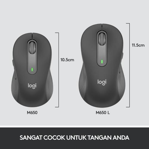 Jual Logitech Signature M650 L Mouse Wireless Bluetooth Silent Full ...