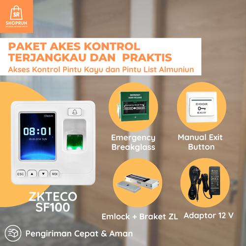 Jual PAKET AKSES KONTROL / ABSENSI / DOOR LOCK ZKTECO SF100 ORIGINAL - Paket 1 - Jakarta Barat ...