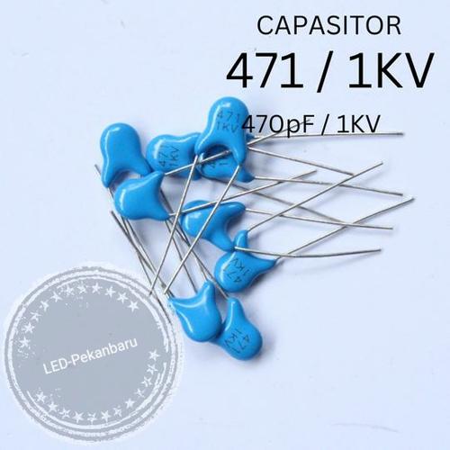 Jual KAPASITOR KERAMIK 471 470PF CAPASITOR CERAMIK 3KV 2KV 1KV BIRU ...
