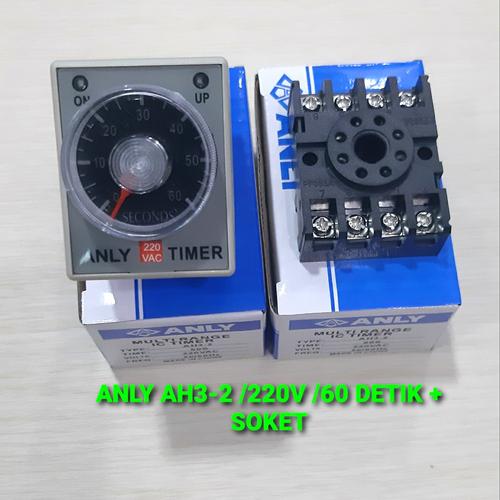 Jual TIMER ANLY ANLI AH3-2 220V 60DETIK 60 DETIK 60 SECOND + SOKET ...