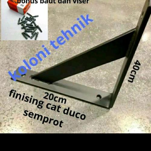 Jual bracket besi siku bahan 5cm tebal 4mm - Hitam, 20x35 plat 5mm ...