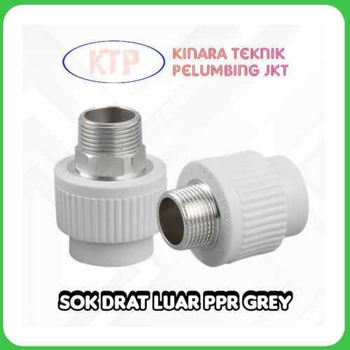 Jual Sdl ppr sok drat luar ppr 32mm 1" warna abu/grey - Jakarta Pusat ...
