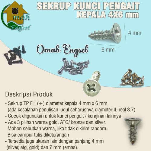 Jual Sekrup skrup kunci pengait diameter kepala 2 x 6 mm (harga 100 pc ...