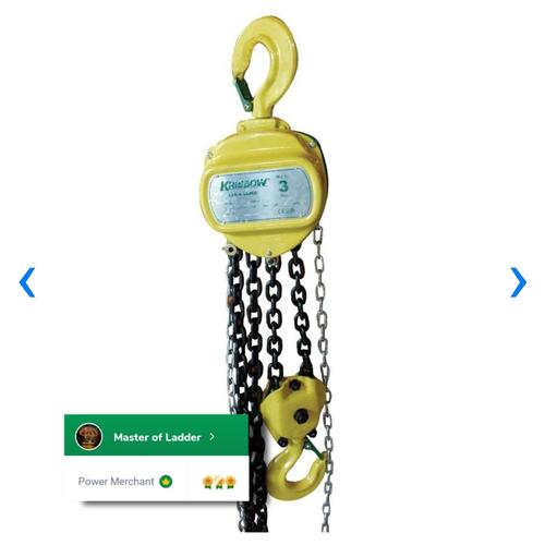 Jual Chain Block 3 ton x 5 meter Krisbow Rantai derek manual angkut ...