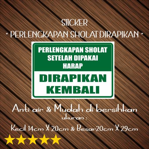 Promo Stiker Peralatan Sholat Sticker Peralatan Sholat Dirapikan ...