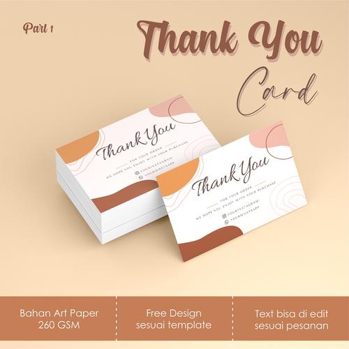 Jual Thank You Card/ Thanks Card Custom/ Thanks Card/ Kartu Ucapan [1 ...
