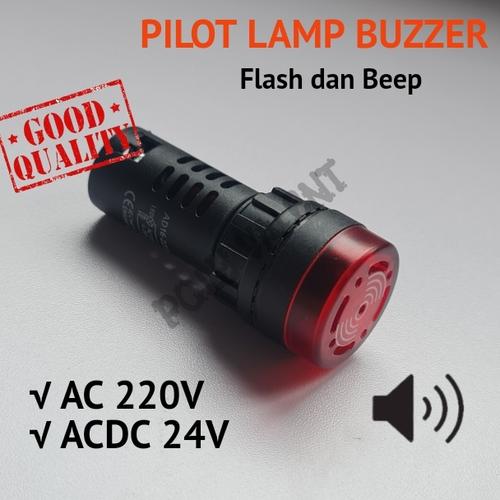 Jual BUZZER PILOT LAMP BUZZER FLASH DAN BEEP AD12-22SM - ACDC 24V - Kab ...