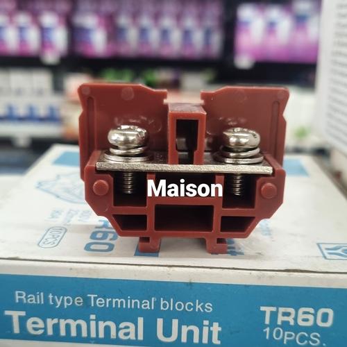Jual Terminal Block TR60 Coklat model kasuga rail 2 fungsi FORT ...
