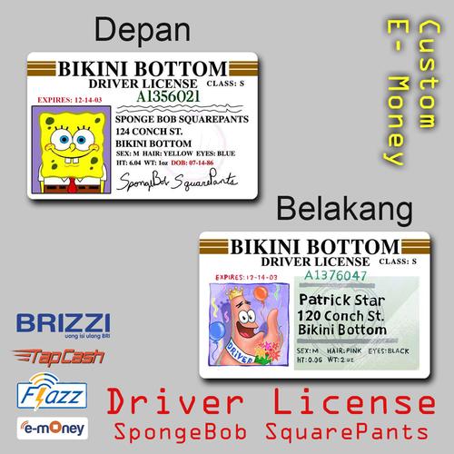 Jual Emoney Custom 2 Sisi Desain SpongeBob SquarePants & Patrick E ...
