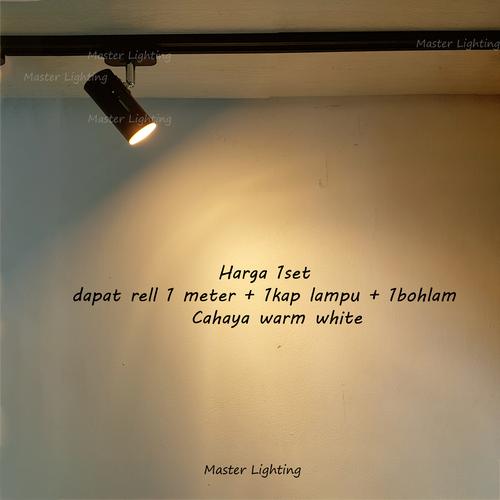 Jual Lampu spotlight sorot rell 1meter led 1set track isi 1 Lampu 2 ...