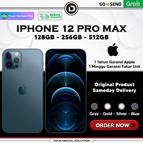 Jual (RESMI) Apple iPhone 12 Pro Max 128GB 256GB 512GB Gray Gold Silver ...