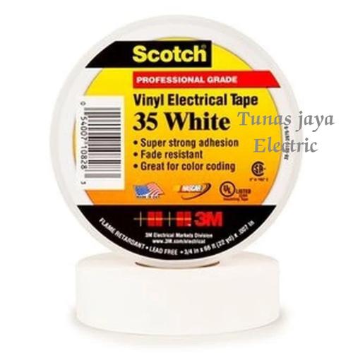 Jual Isolasi 3M Scotch 35 Vinyl Electrical Tape (Varian Warna) - Putih ...