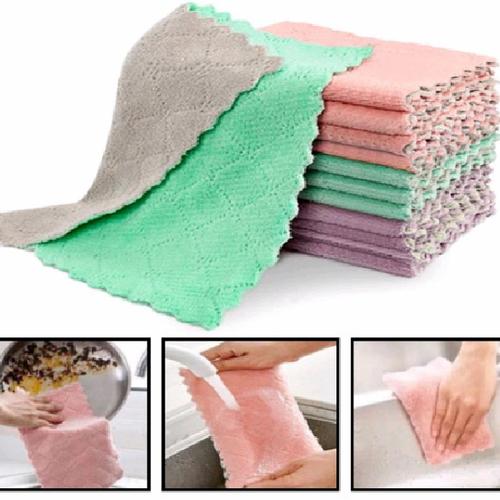 Jual kain lap dapur meja piring anti minyak microfiber kitchen towel ...