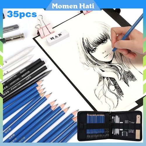 Jual 35Pcs Drawing Sketch Pencil Set / Professional Sketch Pencil Set ...