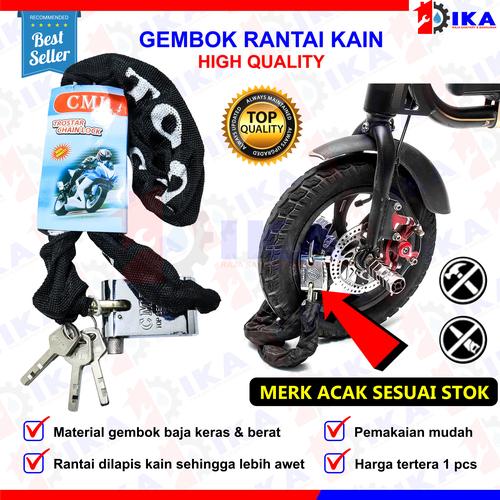 Jual Gembok rantai 60cm serbaguna motor pagar pintu besi kunci tebal ...