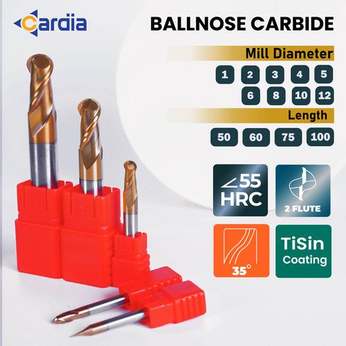 Jual Ballnose 1 mm s/d 12 mm Long 50 - 150 2F Ball nose Carbide 55 HRC - 10(R5)x75mm - Kab ...