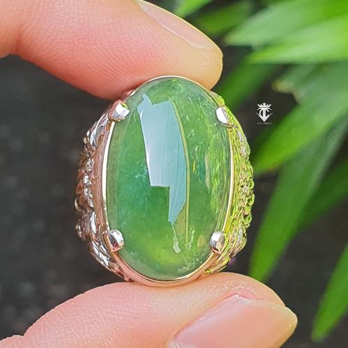 Jual Batu Natural Giok Jadeite Jade Burma Type A 13.42 Ct GRI Lab ...