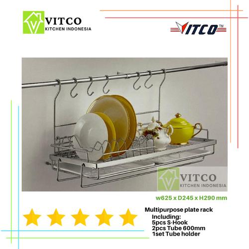Jual Multipurpose Plate Rack VITCO / Rak Piring Gelas Teko Serbaguna ...