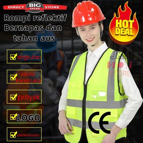 Jual Rompi Safety vest Resleting Zipper Rompi reflektif LOGO ...