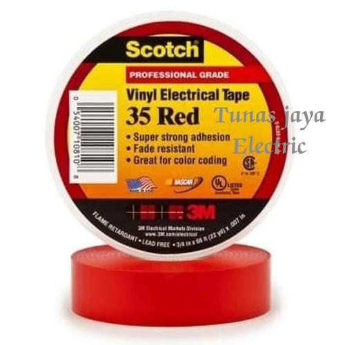 Jual Isolasi 3M Scotch 35 Vinyl Electrical Tape (Varian Warna) - Merah ...