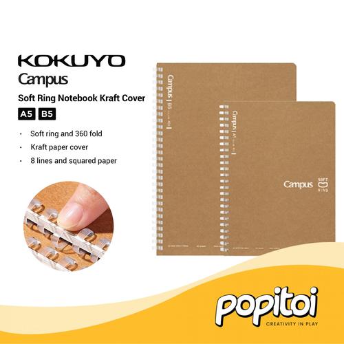 Jual Kokuyo Campus Soft Ring Notebook Kraft Cover B5 A5 Buku Tulis 360 - A5, 5 mm SQUARED - Kota ...