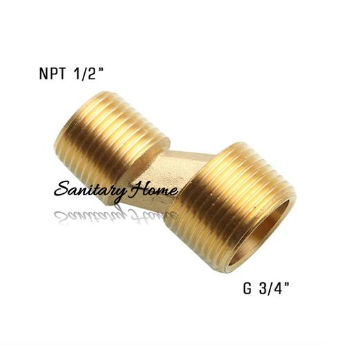 Jual double nepel kran bathub kuningan 1/2 ke 3/4 sock nepel drat kran ...