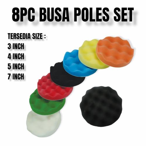 Jual BUSA POLES MOBIL WOOL FOAM BUFF SPONGE SET 8PC 3 4 5 7 " INCH - 3 ...