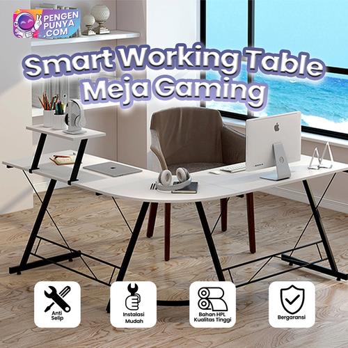 Promo Meja Gaming L Shaped | Meja Kerja Bentuk Sudut | Gaming Desk ...