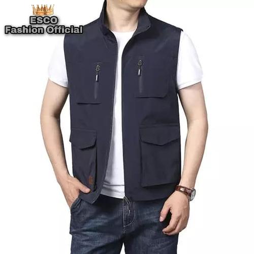 Jual Rompi pria casual/rompi pria/vest pria/rompi outdor/rompi motor ...