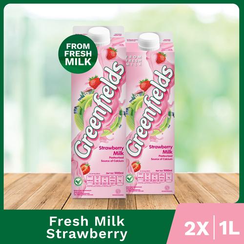 Promo [Twinpack] Susu Segar Greenfields - Fresh Milk Strawberry 950ml x 2pcs - Jakarta Barat ...