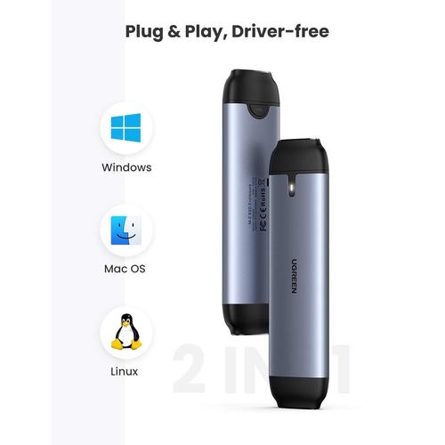 Jual ugreen enclosure case M.2 m b key NVME SATA dual protocol harddisk ssd - 2in1 M.2 SATA ...