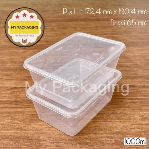 Promo Kotak Makan Microwave / food box / wadah plastik 1000ml - 25pcs ...